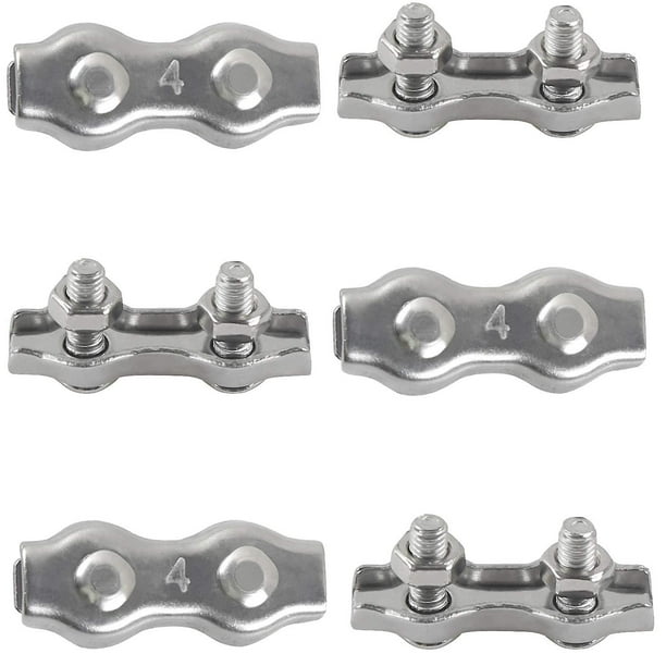Bridas para cables dúplex M4, abrazaderas de acero inoxidable 304, abrazaderas dúplex para ...