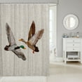 Mallard Duck Bath Curtain Wild Animal Shower Curtain, Grey Honeycomb Bathroom Curtain Lake ...