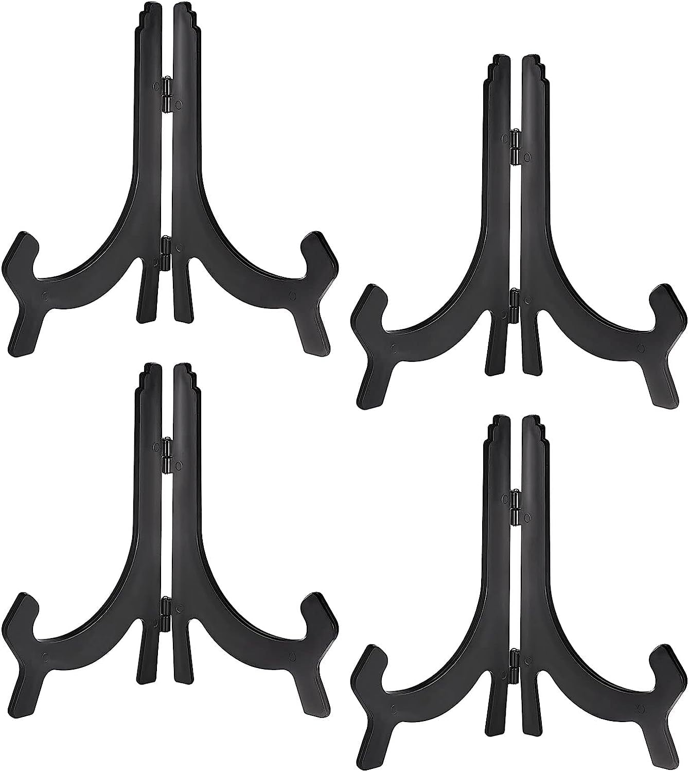 4pcs 10" Easel Plate Holder, Plastic Folding Display Stand Black for ...