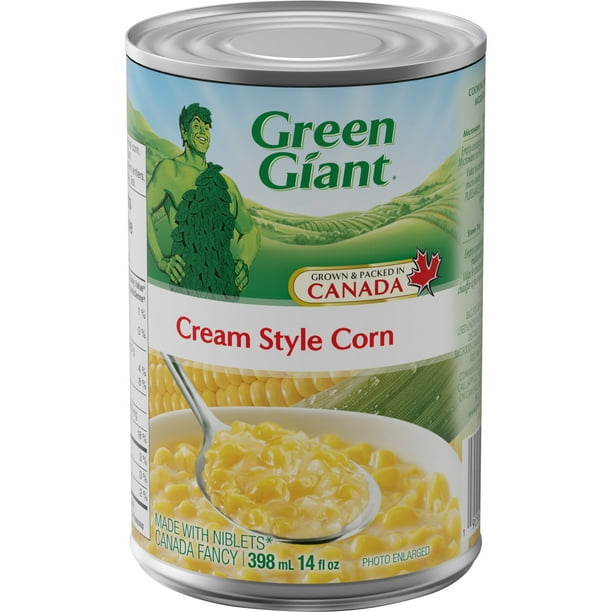Green Giant Canned Cream Style Corn, Made with Niblets, Grown and packed in Canada, 398 ml, 14 ...