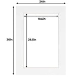 "Pack of 2, White Core 24x36 Pre-cut Photo Mats-19.5x29.5"" Opening for ...