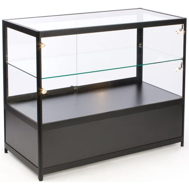 Free-Standing Glass Display Case, 48 x 38 x 23-3/4-Inch, Framed In ...