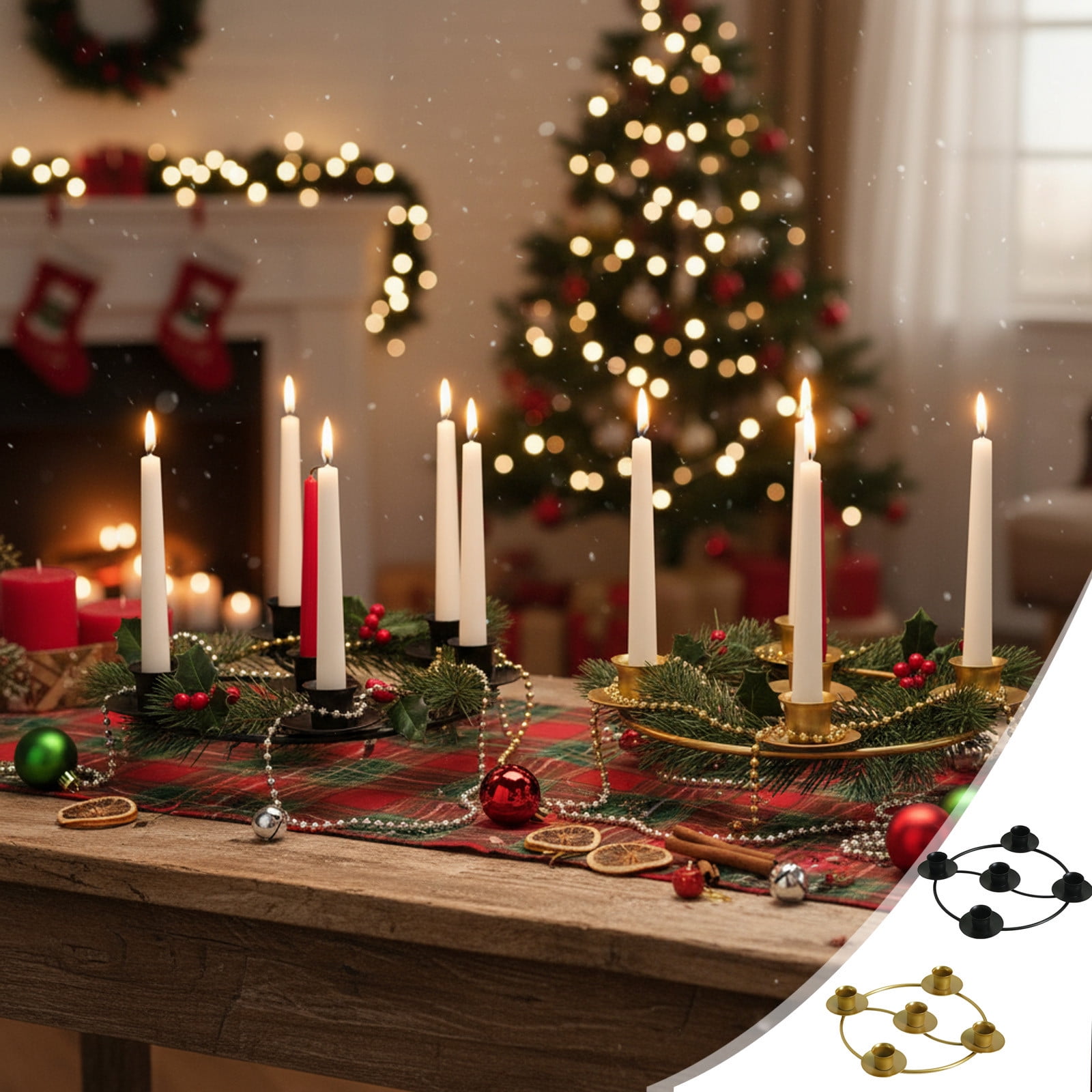 mfyjkho Candelabros de 5 cabezas para decoración de mesa, candelabro de ...