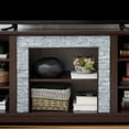 58" Modern TV Stand with Realistic Stacked Stone Surround ...