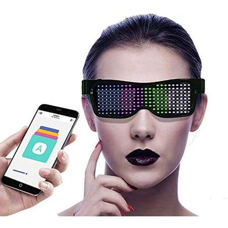 LED Party Glasses, Bluetooth LED Glasses With Dynamic, DIY Neon Glasses ...
