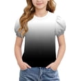 AHTJRT Gradient Color T-Shirt for Girls Cute Elegant Puff Short Sleeve ...