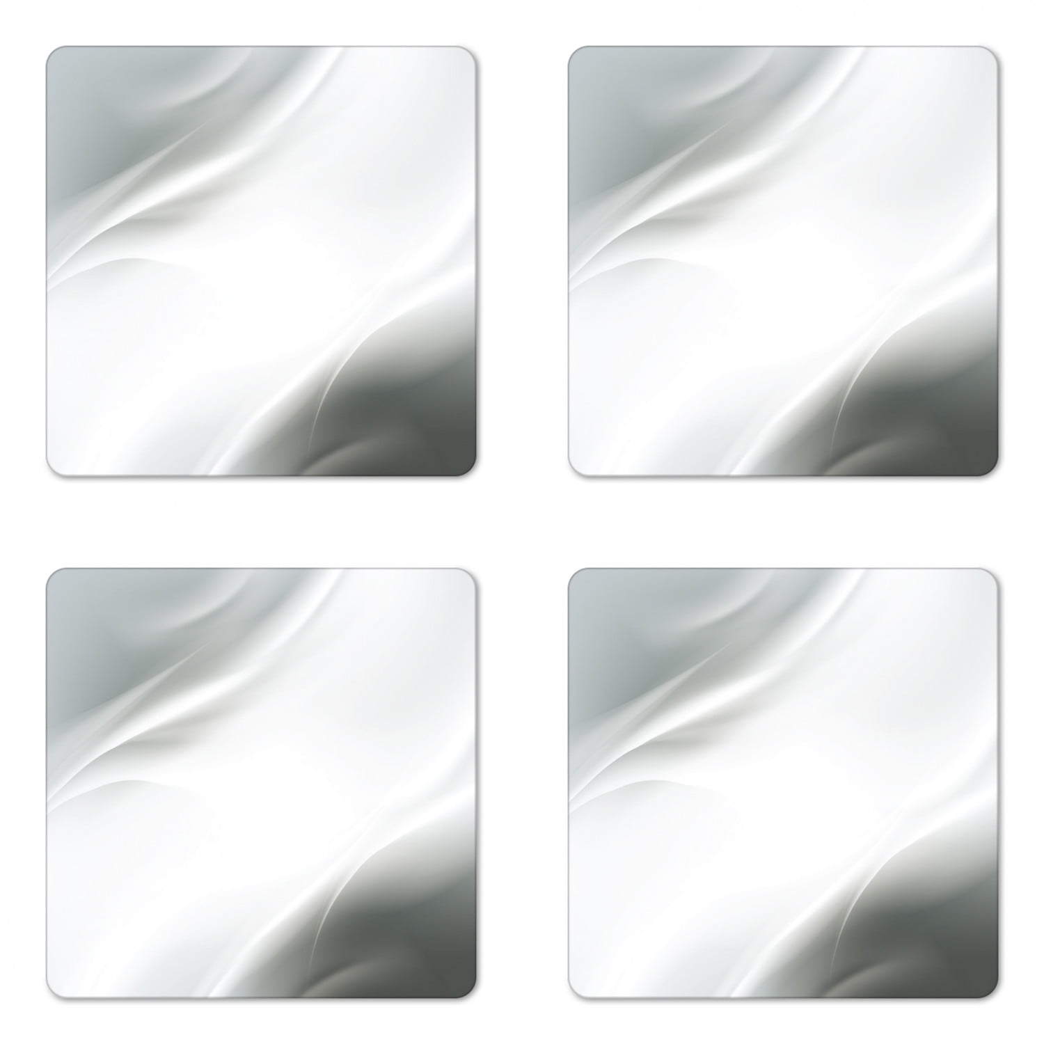 Grey Coaster Set of 4, Abstract Framework with Ombre Inspired Design ...