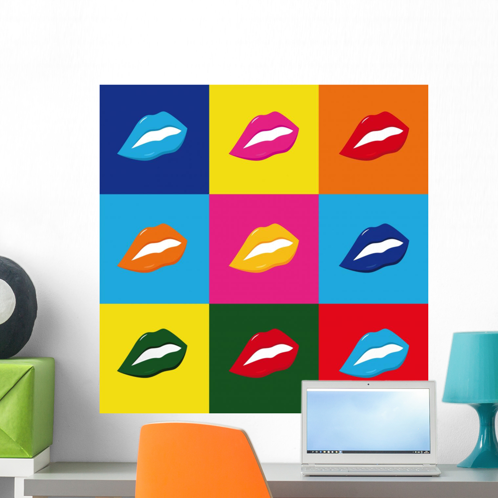 Pop Art Lips Wall Mural by Wallmonkeys Peel and Stick Graphic (24 in H ...