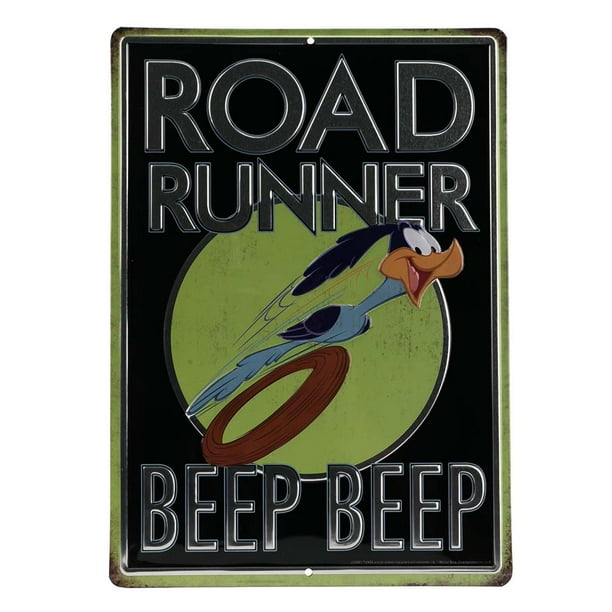 Road Runner Black Embossed Metal Sign - Walmart.com - Walmart.com