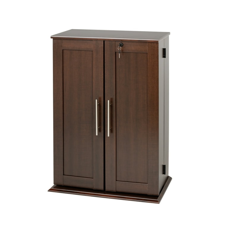 Small Deluxe Media Storage Cabinet with Locking Shaker Doors