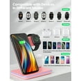 Wireless Charger, 3 in 1 Qi-Certified Fast Charging Stand Station Dock ...