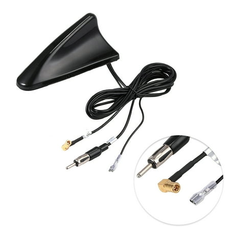 DAB Car Aerial Antenna SMB Adapter AM/FM Shark Fin Roof Decorate Aerial ...