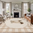 Fluffy Ragdoll Cat Washable Area Rug 8x10 Retro Modern Cat Linen Plaid ...