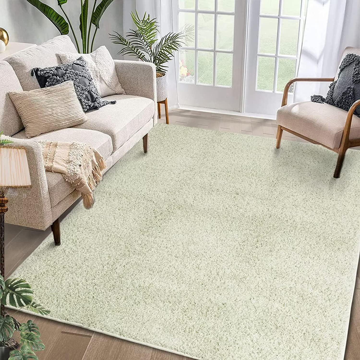Shag Bedroom Rugs, Indoor Modern Shaggy Plush Area Rug Ultra Soft Thick ...