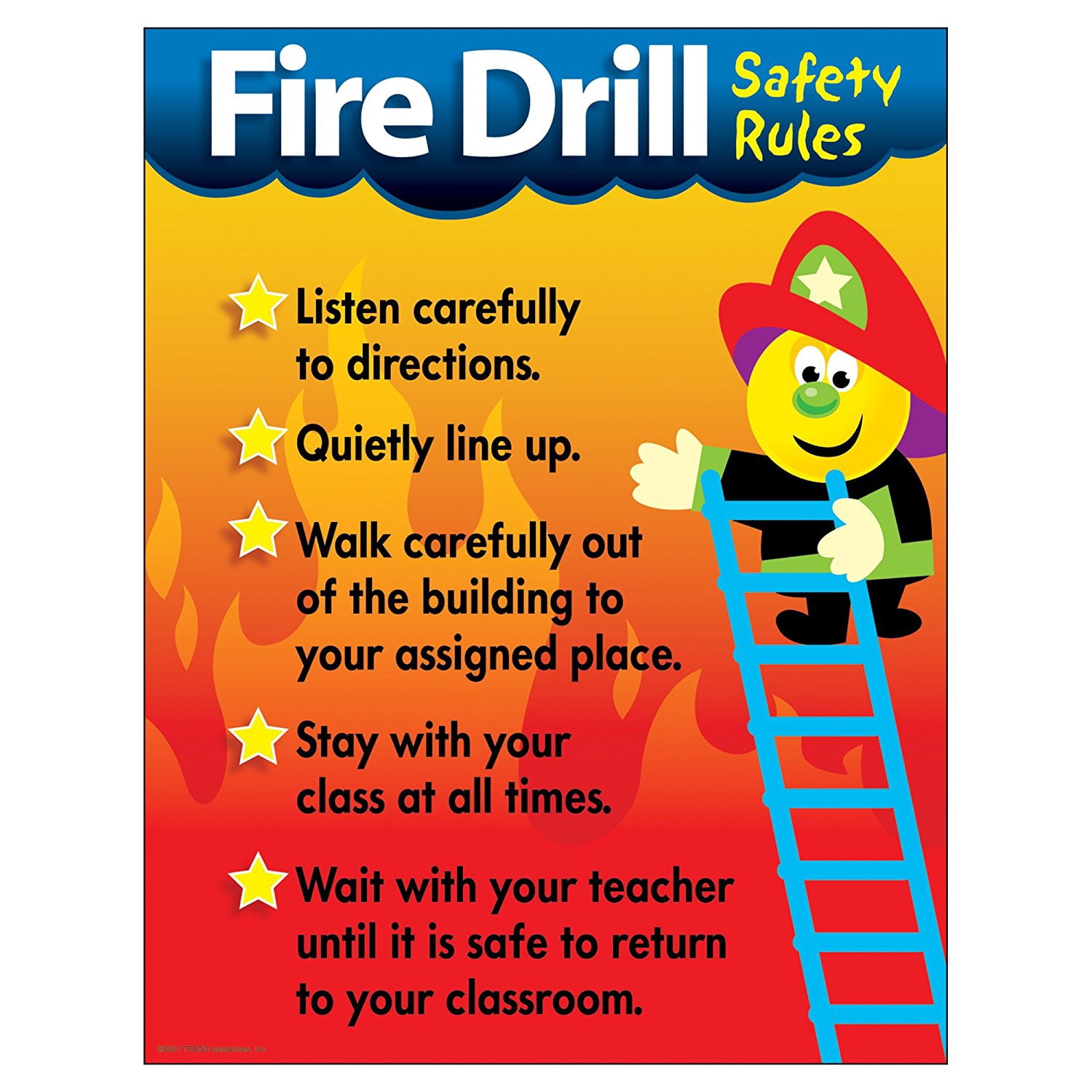 Trend Enterprises Fire Drill Safety Rules Learning Chart 1 Piece 17 Trend Enterprises Fire Drill Safety Rules Learning Chart 1 Piece 17