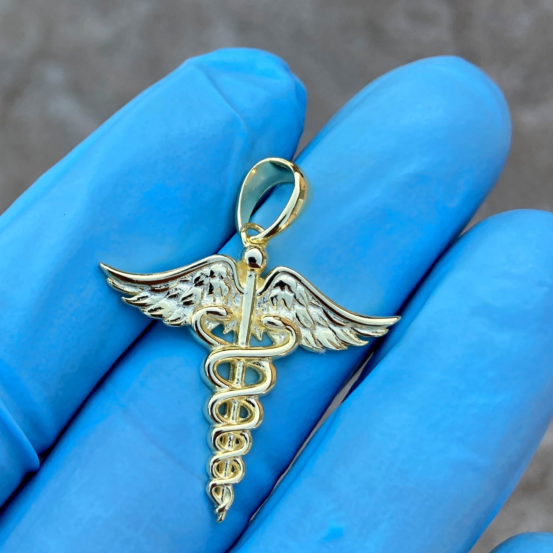 Navy Caduceus Silver