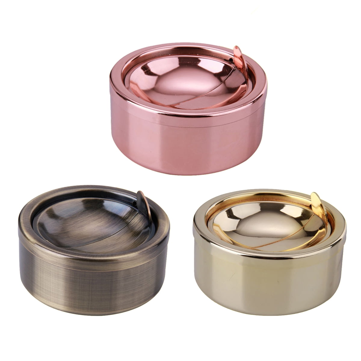 Dream Lifestyle Stainless Steel Ashtray Rotation with Lid Ash Tray ...