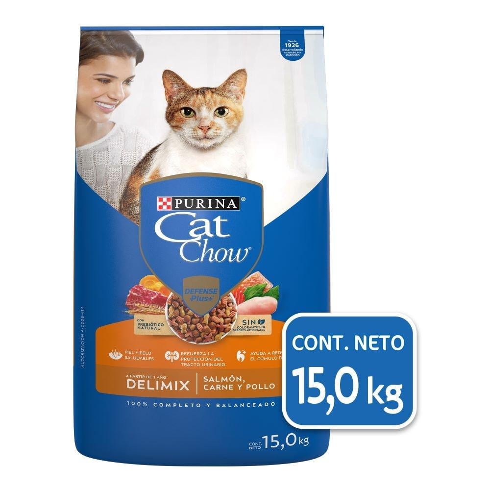 Croqueta para gato Purina Cat Chow Adulto todos los tamaños 15kg ...