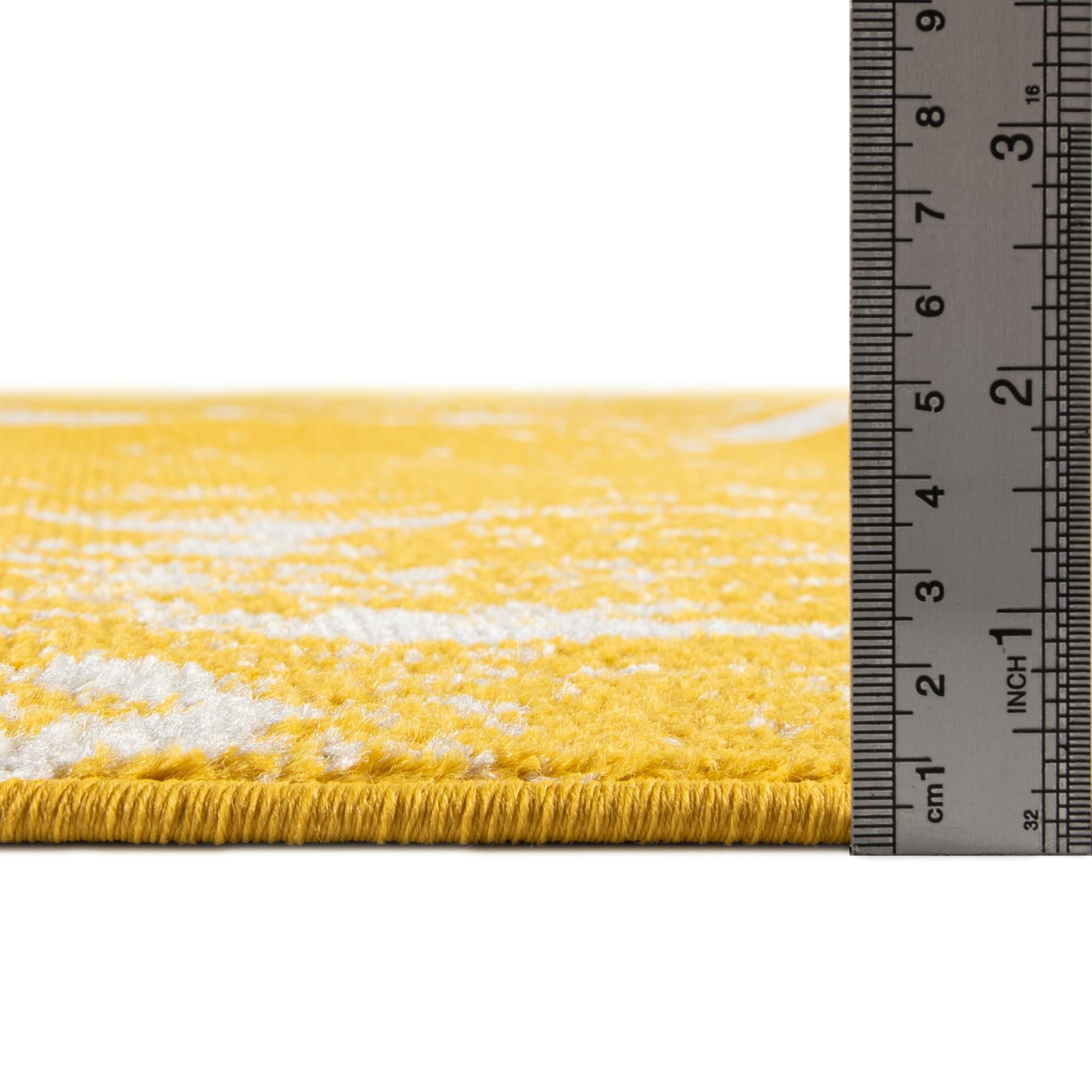 Rugs.com Lennon Collection Rug – 5 Ft Square Yellow Medium Rug Perfect ...