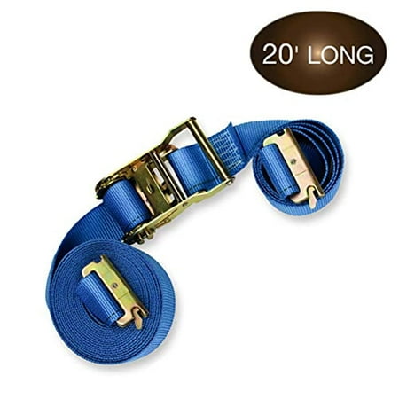 DC Cargo Mall 2 x 20 E Track Ratcheting Strap Heavy Duty Cargo TieDown Durable Blue Polyester ...