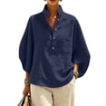 BODOAO Women’s Linen Henley Shirt 3/4 Batwing Sleeve Stand Collar ...