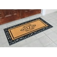 A1HC Black Paisley Rubber and Coir, Floral Border Doormat, 30"X60 ...