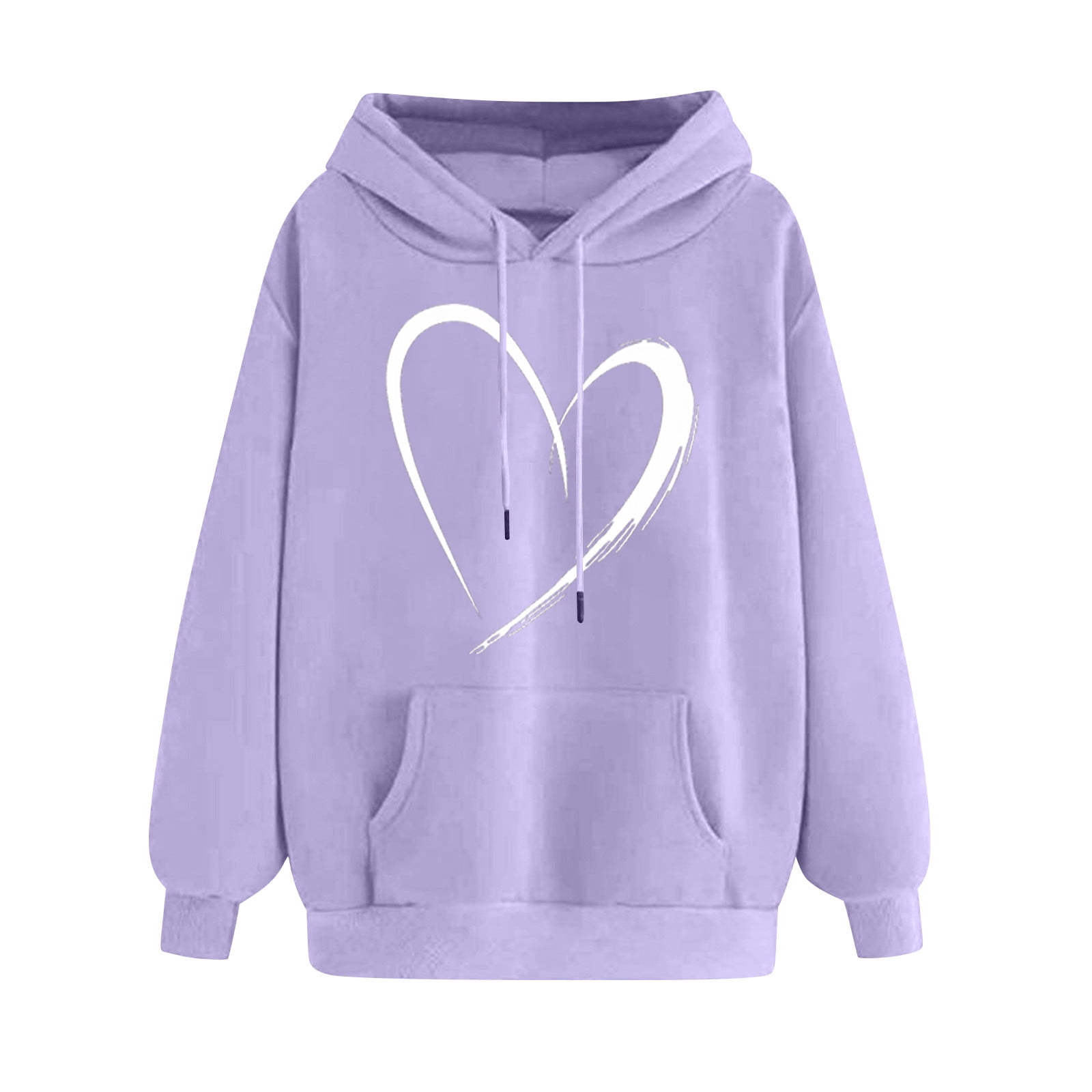 Click here for Yoeyez Hoodie For Girl Heart Print Long Sleeve Swe... prices