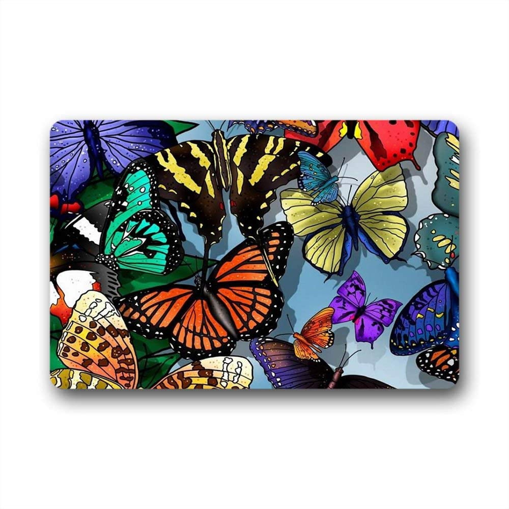 CADecor Butterfly Doormat Indoor Outdoor Floor Rug 30x18 inches ...