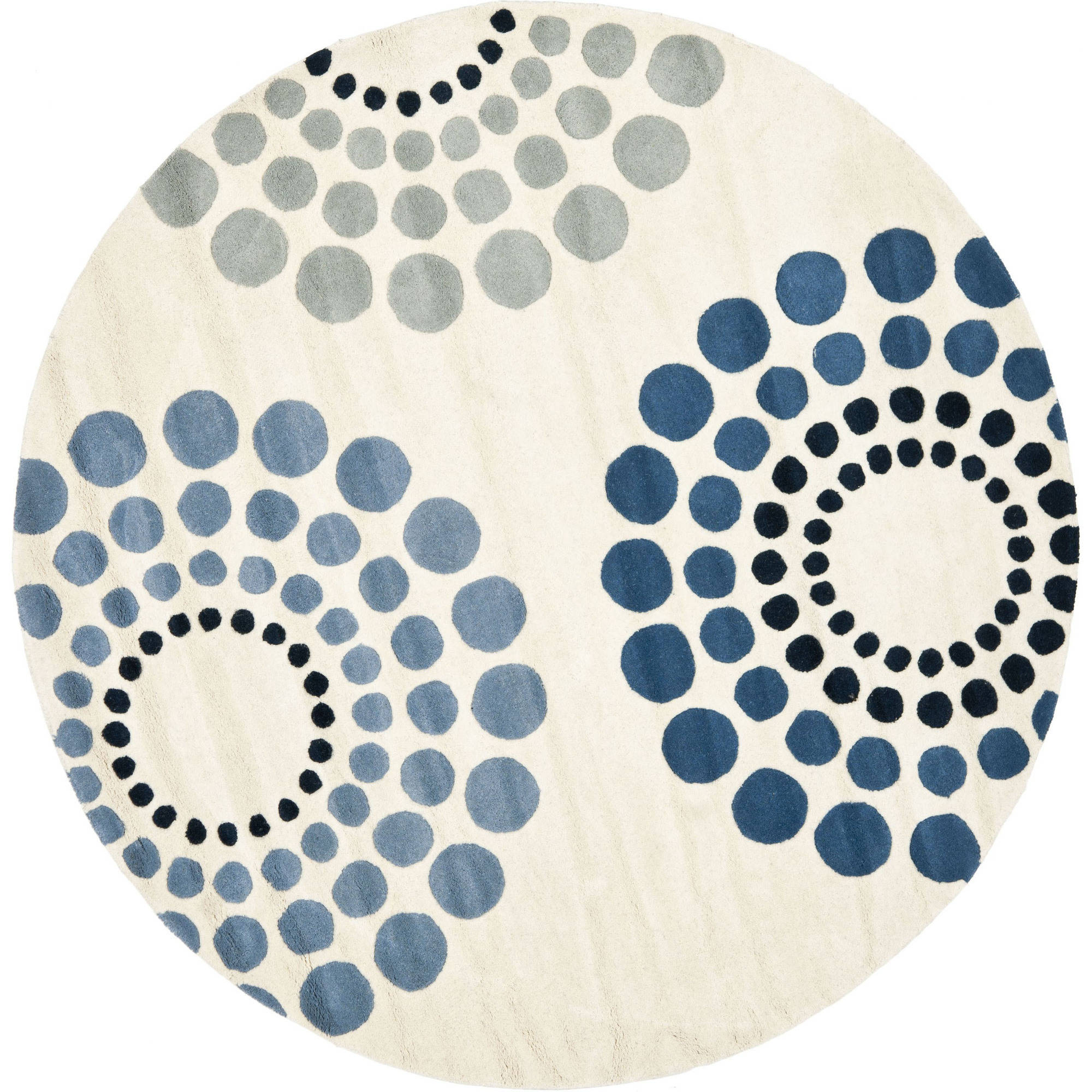 SAFAVIEH Soho Louise Polka Dots Wool Area Rug, Ivory/Multi, 6' x 6 ...