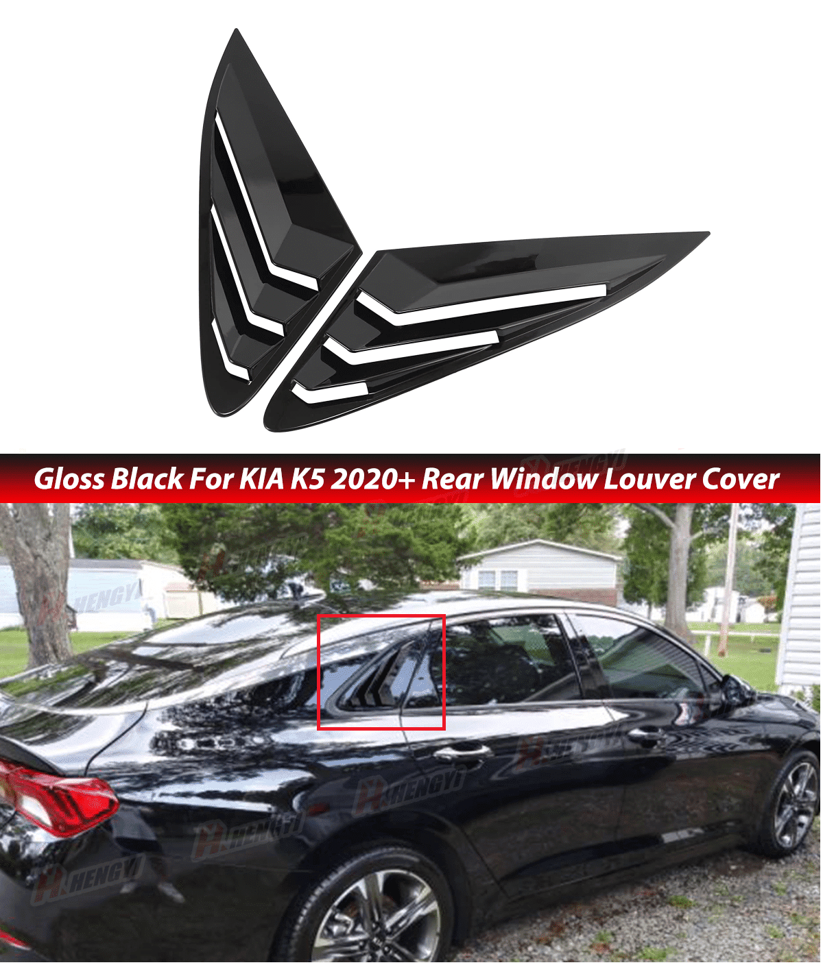 HHENGYISOUL Rear Window Louver Side Vent Cover for KIA K5 2021 2022 ...
