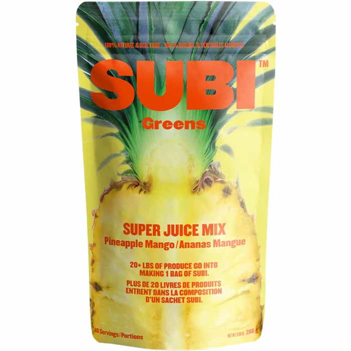 Subi - Greens Super Juice Mix Pineapple Mango 40 Servings, 280g ...