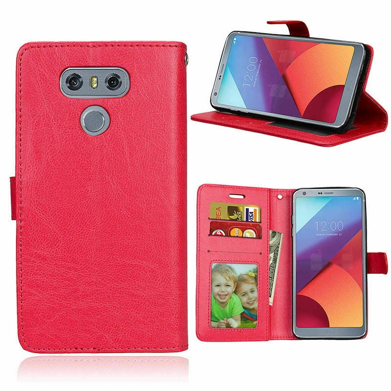 [PST] LG G6 Case, Leather Magnetic Card Slot Wallet Folio Flip Case ...
