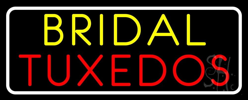 Bridal Tuxedos LED Neon Sign 10" Tall x 24" Wide - inches, Black Square ...