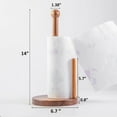 14" Acacia Wooden Paper Towel Holder, 6.7" Large Heavy Base Wooden ...