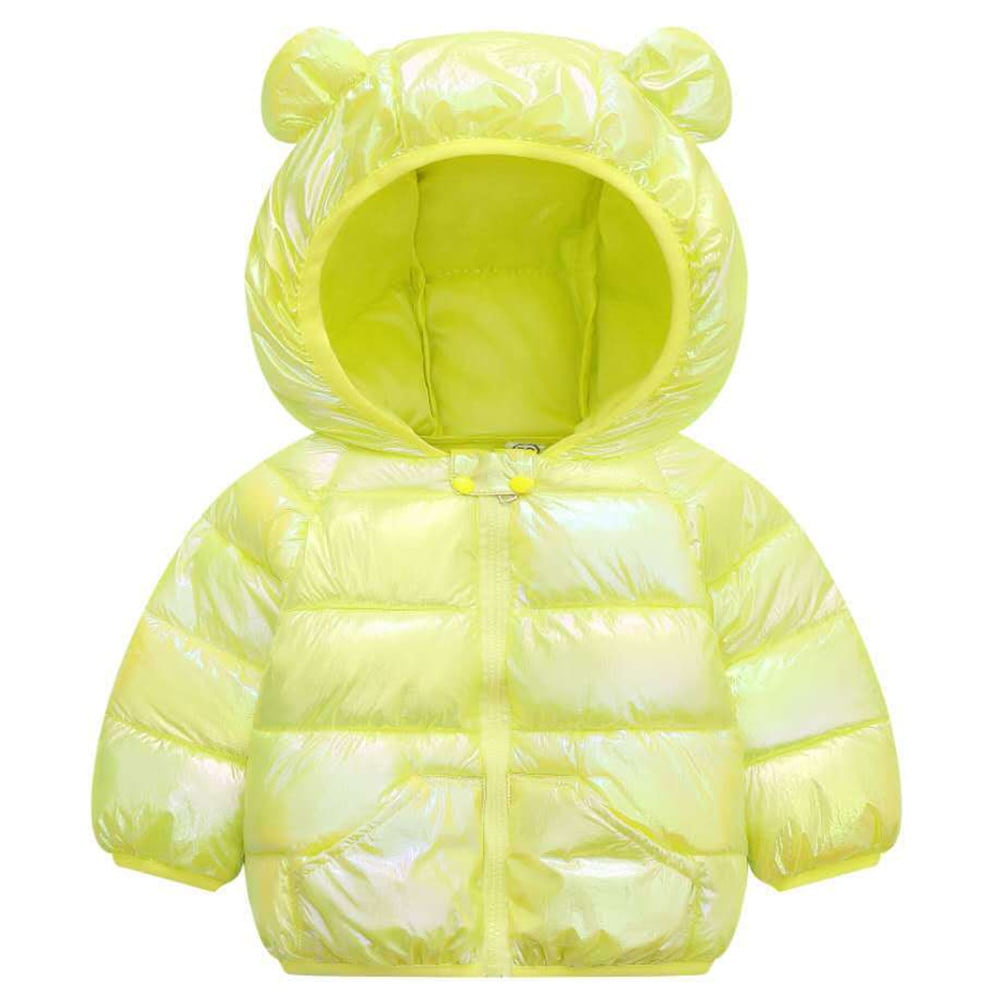 Gyratedream Winter Toddler Kids Little Boys Girls Dazzle Color Puffer Coat Bear Ear Hooded ...
