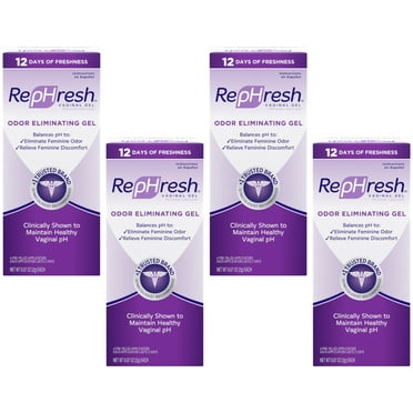 RepHresh PH Balancing Care Vaginal Gel, Odor Eliminating, 0.07 oz, 4 ...