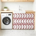 Abstract Art Cabinet Curtains 11" W x 13" L Red Grey Twisted Lines ...