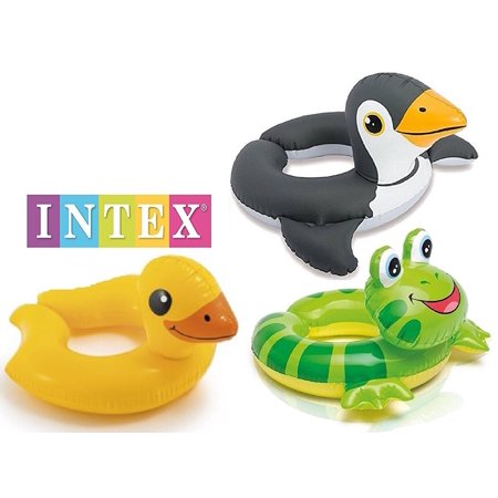 Intex 2 Pack Animal Head Split Ring Pool Floats Gift Set Bundle ...