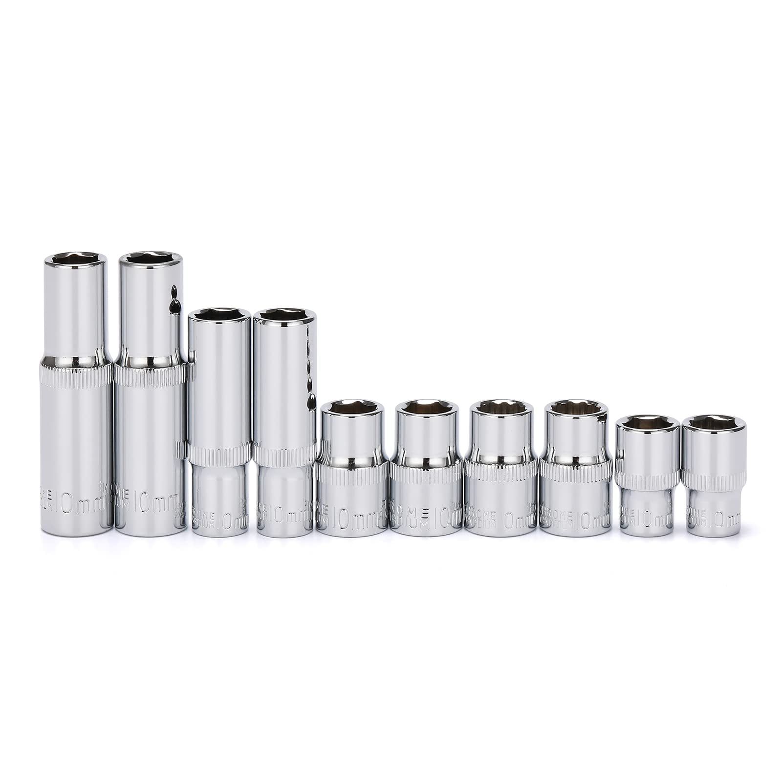 CASOMAN 10 Piece Impact Socket Set, 1/4" & 3/8" Drive, Deep & Shallow ...