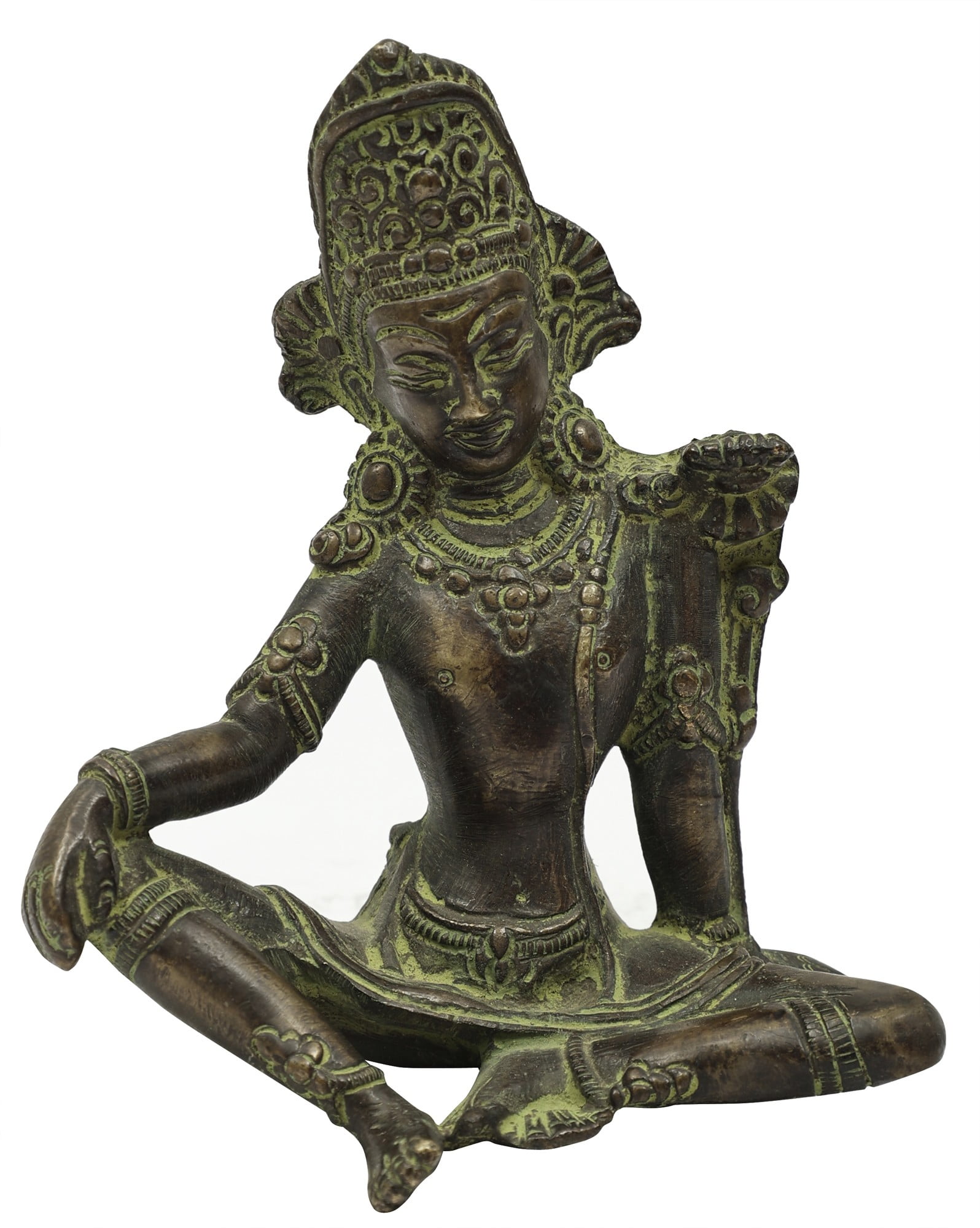 4" Seated Indra, The Head Lowered In Brass | Handmade | Made In India ...