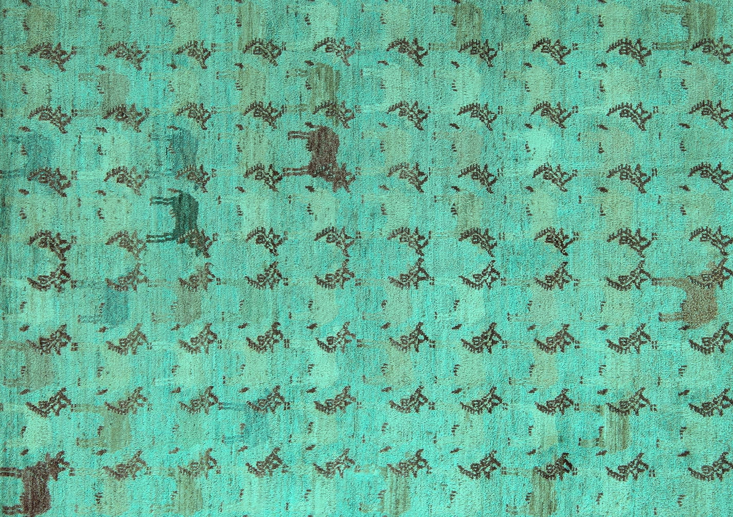 Ahgly Company Machine Washable Indoor Rectangle Abstract Turquoise Blue ...