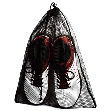 Mesh Sports Equipment Bag Drawstring Storage Sack for Tennis Squash ...