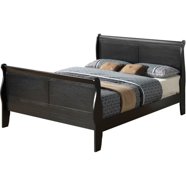 Louis Philippe Queen Sleigh Panel Bed Black - Walmart.com