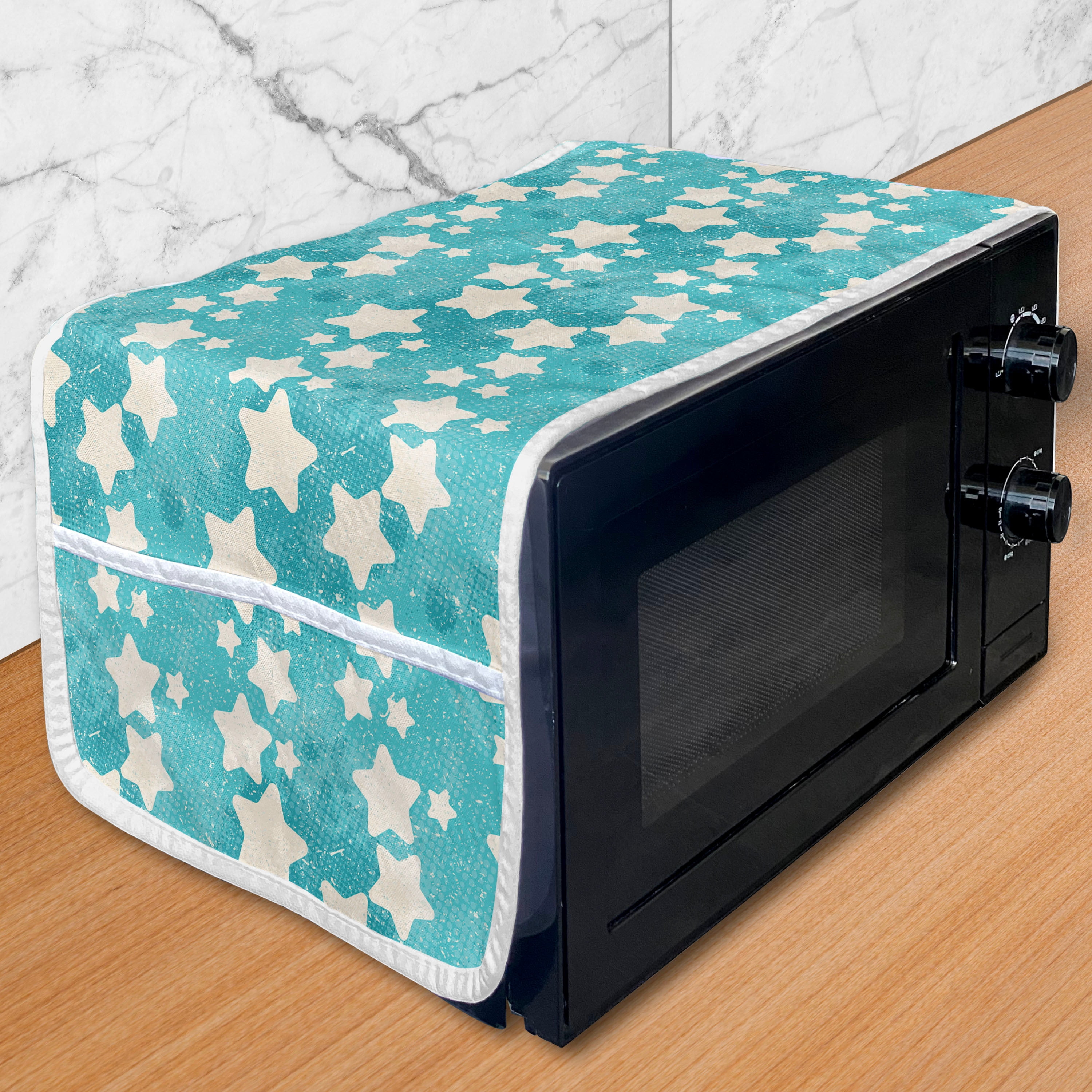 Stars Microwave Oven Cover, Modern Design Grunge Layout Shapes Pattern ...