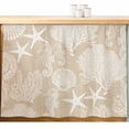 Beige Coastal Cabinet Curtain, Nautical Starfish Seahorse Coral Summer ...