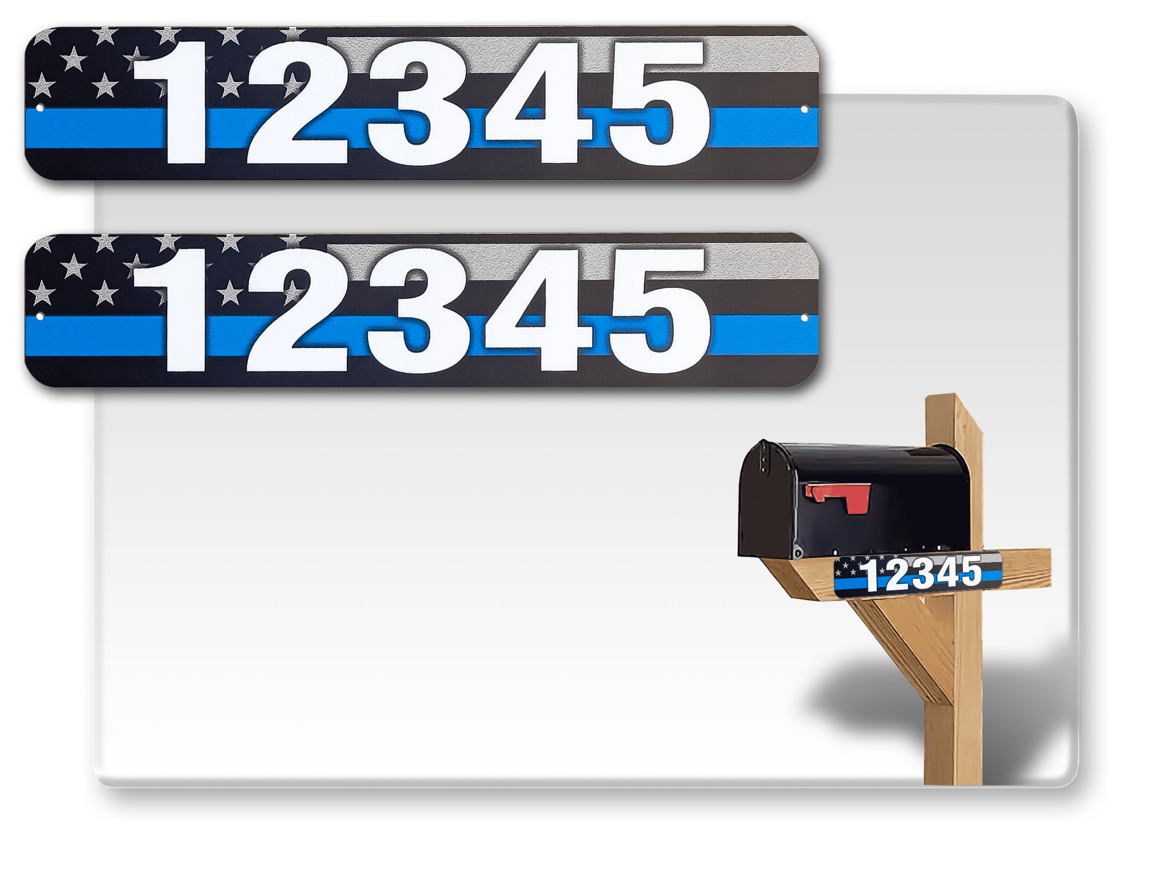 2 Pack Single Sided Customized Horizontal 911 Emergency Mailbox Address ...