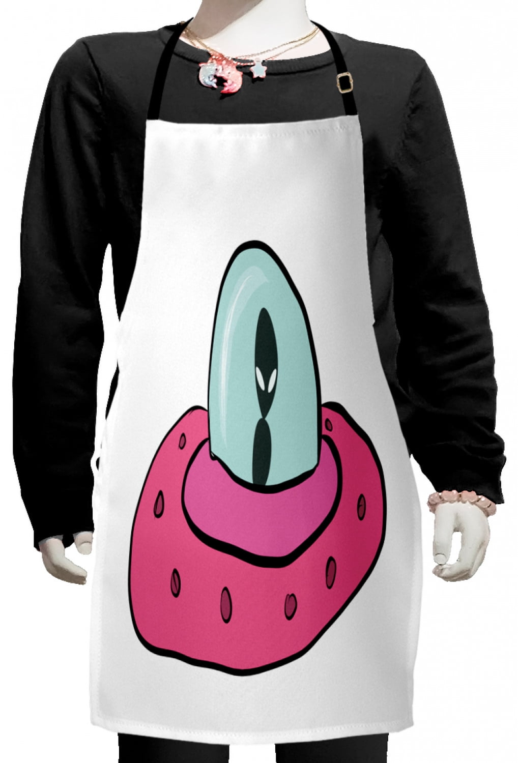 Alien Kids Apron, Doodle Illustration of a Flying Saucer Ufo, Boys ...