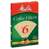 Melitta Natural Brown Cone Coffee Filters, Size #6, 40Ct - Walmart.com