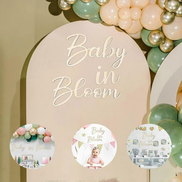 Decoración para fiesta de baby shower Bloom, juego de letreros de madera Baby in Bloom ...