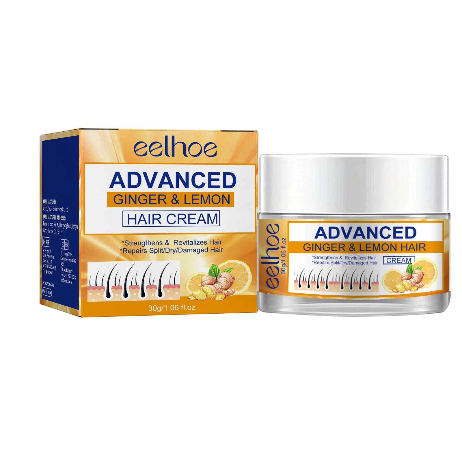 Productos para el cuidado del cabello Crema capilar de jengibre y limón ...